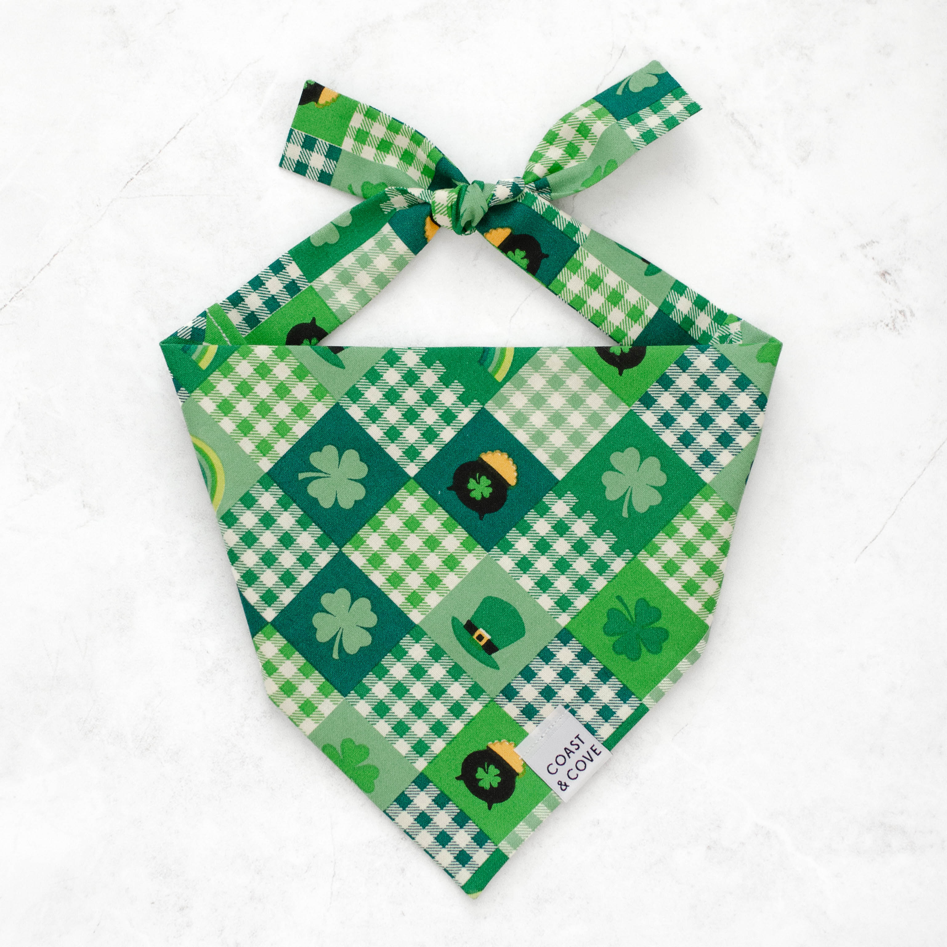 Lucky Clover Patchwork Bandana – Coast & Cove